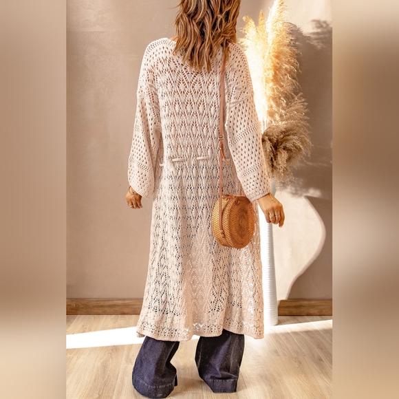 So Lovrie | Sweaters | Restocked Knit Crochet Boho Duster Cardigan ...
